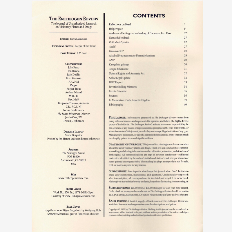 The Entheogen Review - Volume 15 #1 | Shaman Australis Botanicals